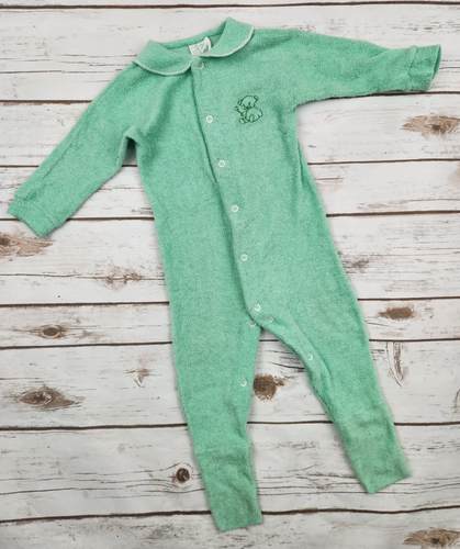 70s 80s Vintage Toddle Time Green Terry Baby Sleeper – Size 1 (9-12M ...