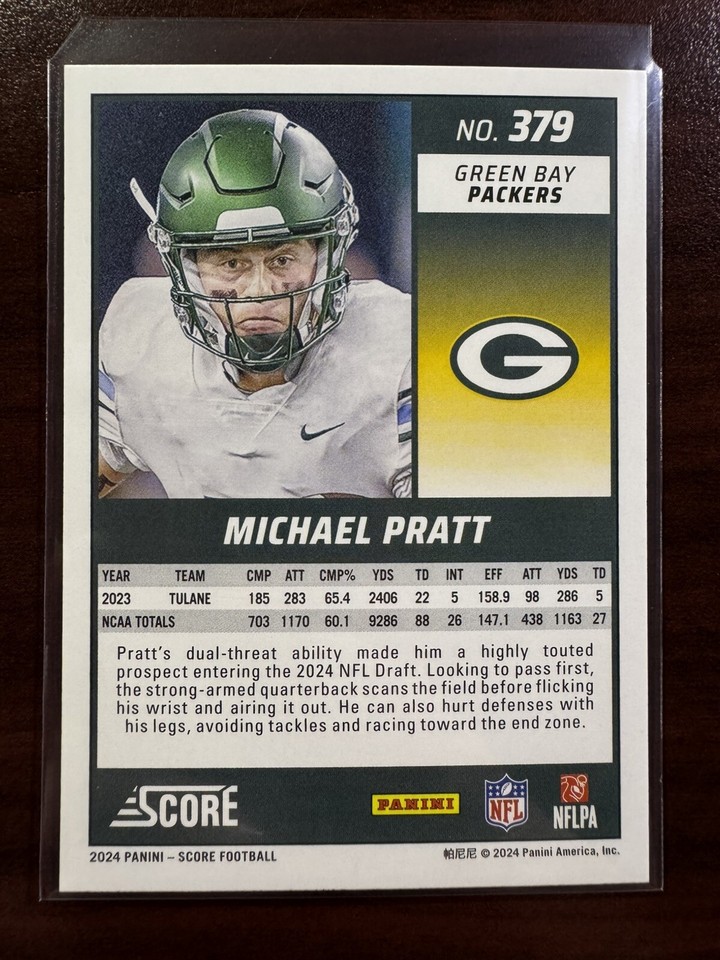 2024 Score - #379 Michael Pratt (RC) Green Bay Packers | eBay