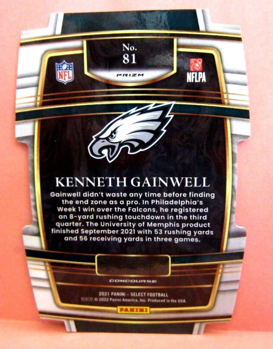 Kenneth Gainwell 2021 Panini Select Zebra Border Prizm Die-Cut#81 ...