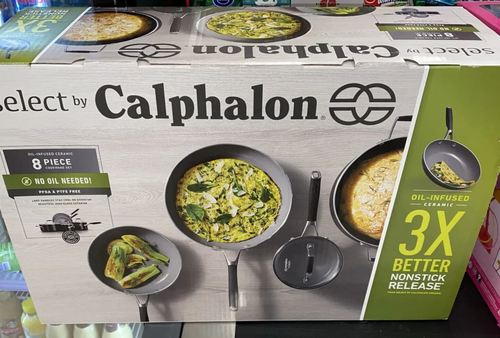 Select by Calphalon 8pc Oil Infused Ceramic Cookware Set ~ Brand New ...