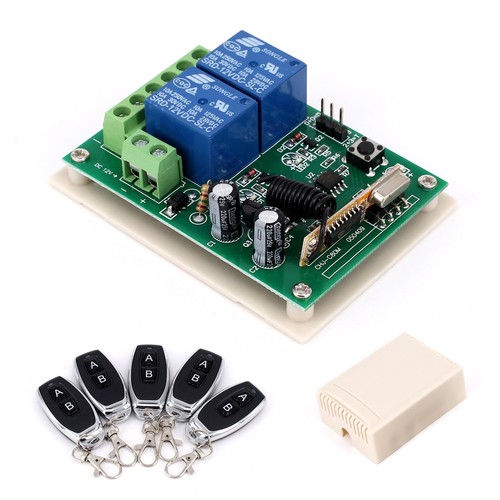 Wireless Remote Control Switch Relay 12V 2CH Receiver Module+RF 433Mhz ...