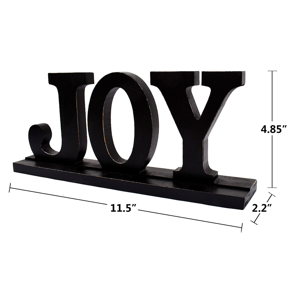 Wood Rustic Cutout Joy Sign for Home Decor Freestanding Joy Tabletop ...