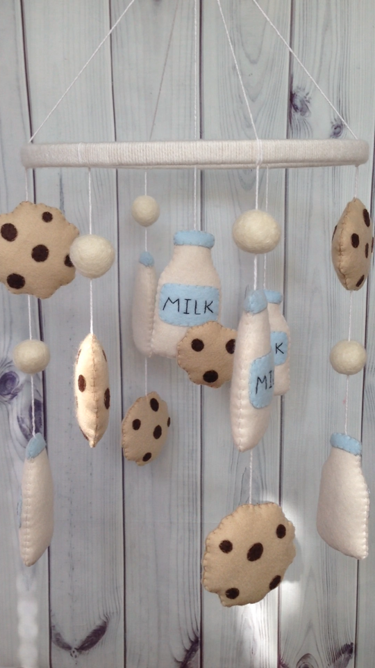 Cookies Milk Baby Mobile Crib Mobile Felt Nursery Decor Baby Gift ...
