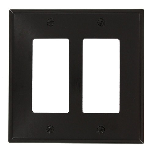 Leviton 80609 2-Gang Decora/GFCI Device Decora Wallplate, Brown ...