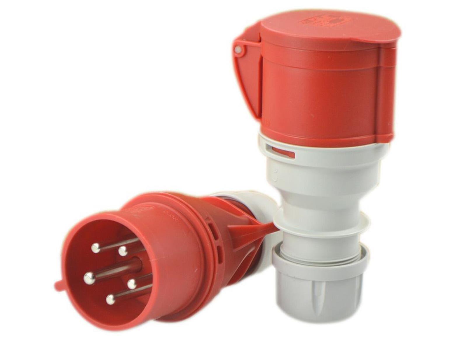 Kopp CEE Kupplung 5-polig inkl. Kopp CEE Stecker 5-polig 32 A 400 V rot ...