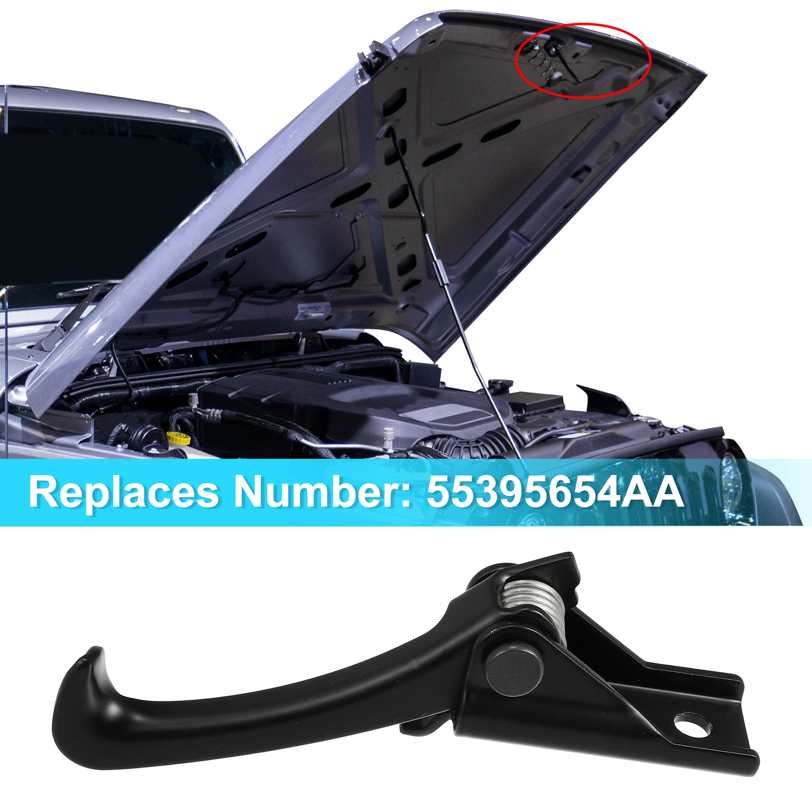 Hood Safety Catch Latch Hood Lock Hook 55395654AA for Jeep Wrangler ...