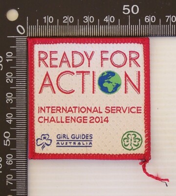 2014 GIRL GUIDES AUSTRALIA INTERNATIONAL SERVICE CHALLENGE PATCH SEW-ON ...