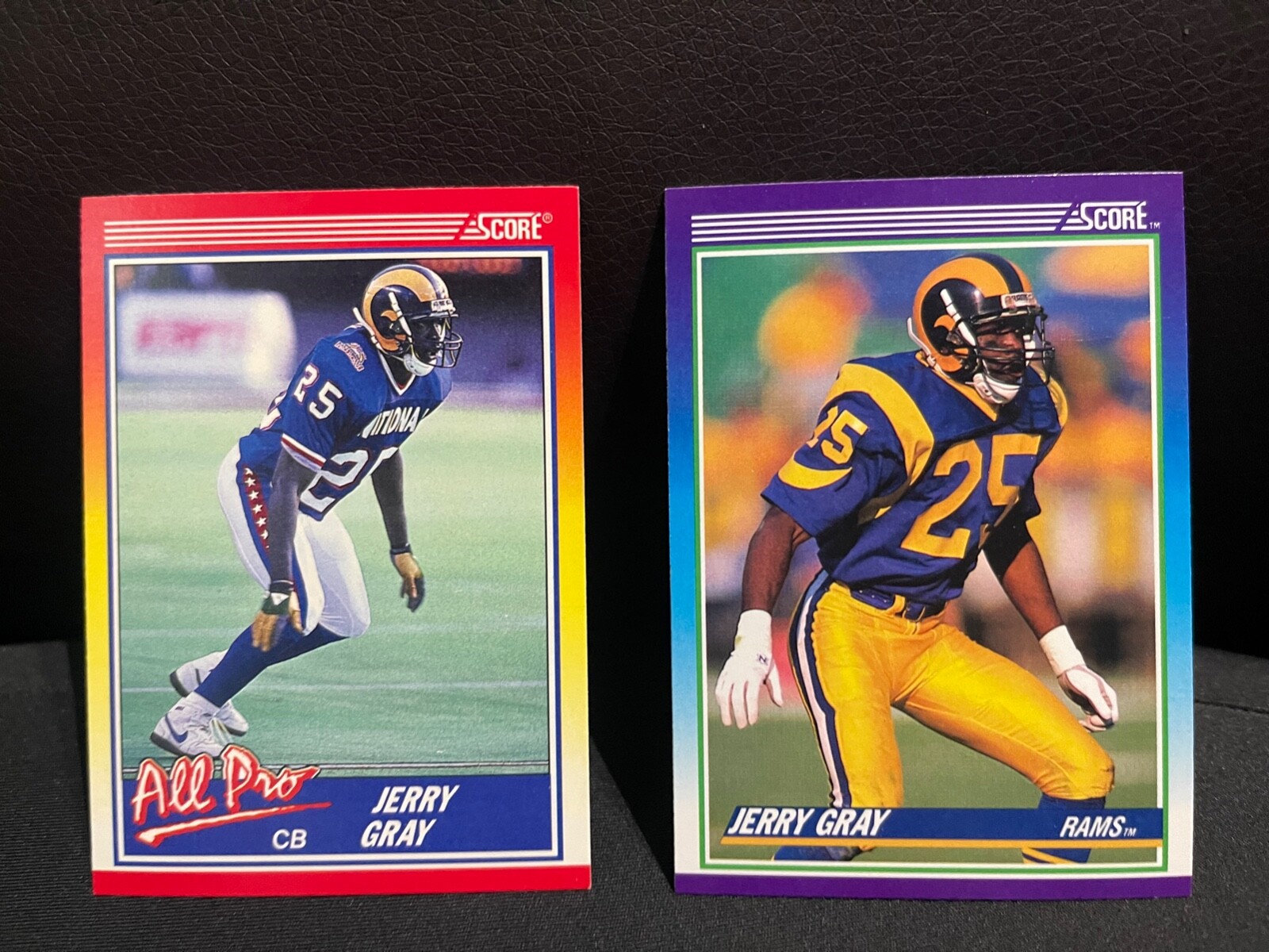 1990 Score All Pro Jerry Gray #567 & Base Card #158 Rams | eBay
