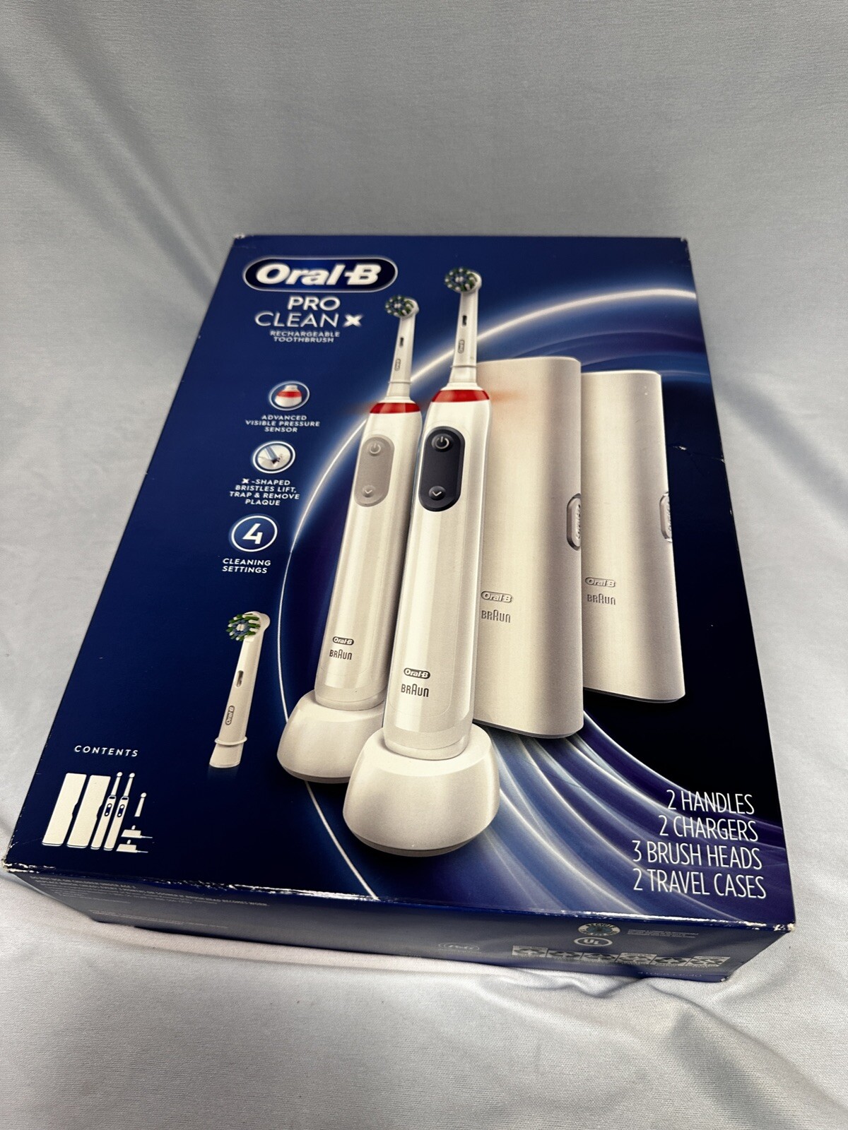 Oral-B Pro Clean Rechargeable Toothbrush (2 Pack + 3 Brush Heads) | eBay