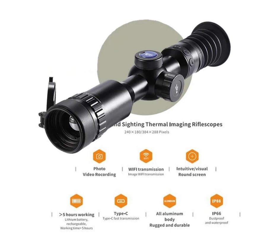 Thermal Imaging Riflescope Gun Sights 25mm/35mm Rifle Long Range ...