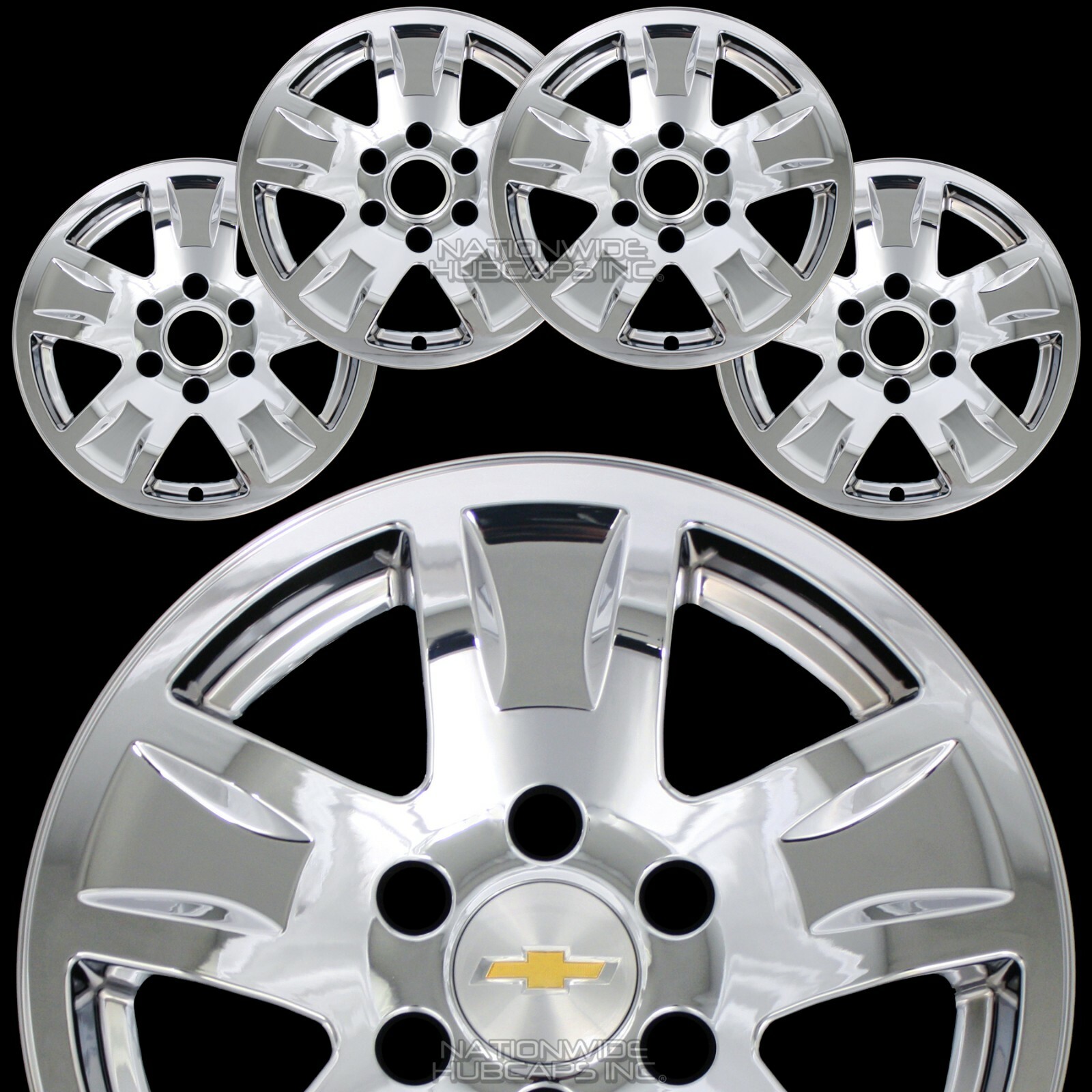4 Chrome 2014-2018 Silverado Tahoe 17" Wheel Skins Hub Caps Aluminum ...