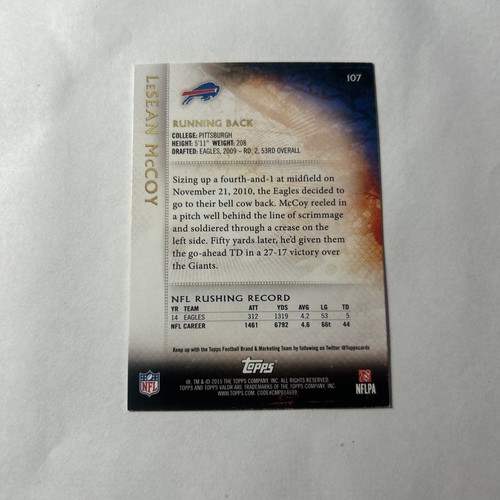 2015 Topps Lesean McCoy Speed | eBay
