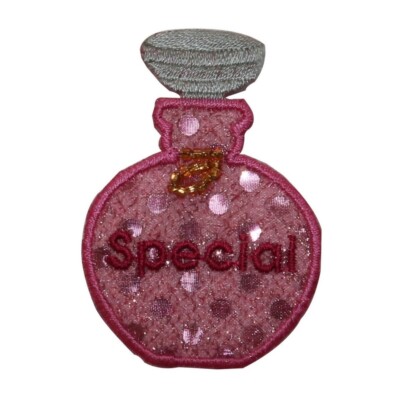 ID 7655 Pink Special Beaded Perfume Patch Bottle Embroidered Iron On ...
