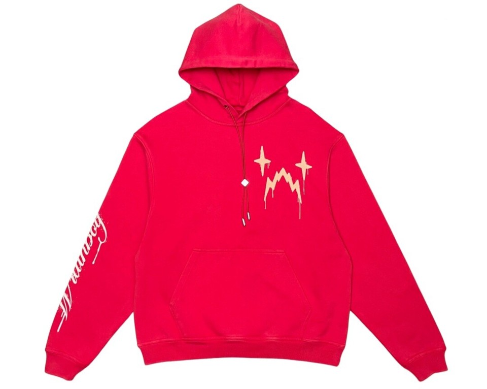 Wrathboy Mens Hater Ghost Hoodie WB03-031 RED -- Heavyweight 100% ...