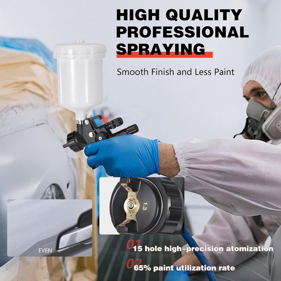 NTOOLS 4000B HVLP Spray Paint Gun with 1.3 Nozzle | Air Spray Gun | Low ...