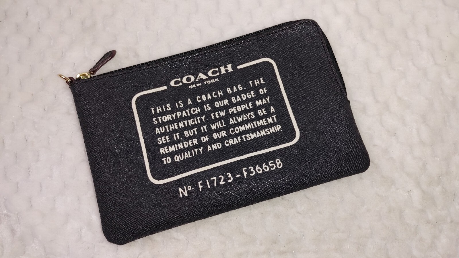 Coach StoryPatch Clutch Large Corner Zip Pouch F1723-F36658 Dark Navy ...