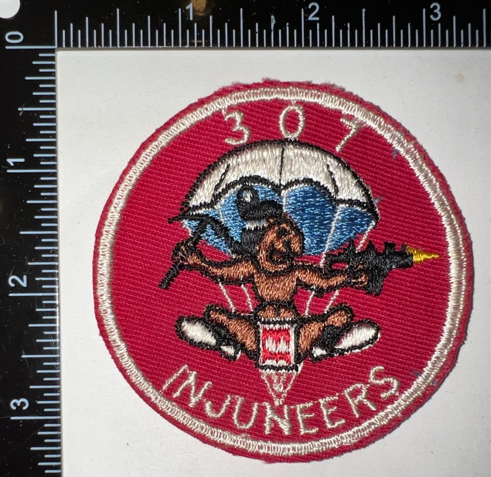 Post WWII 1950s 307th Airborne Engineer Bn Parachute Paratrooper Patch ...