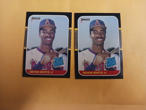 1987 Donruss Devon White Rookie Variation Lot Of 2. Reverse Back Very ...