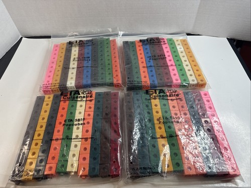 Lot of 400 ETA Cuisenaire SNAP CUBES (4 PKGS) Plastic Multiple Colors ...