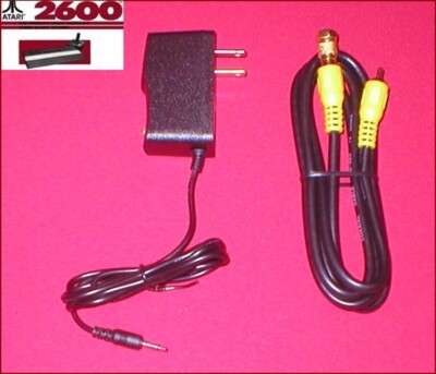 9V AC Adapter Power Supply + 6Ft GOLD RCA Cable + GOLD TV RF for Atari ...