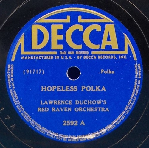Lawrence Duchow's Red Raven Orch 78 Hopeless Polka / Auf Wiedersehen ...