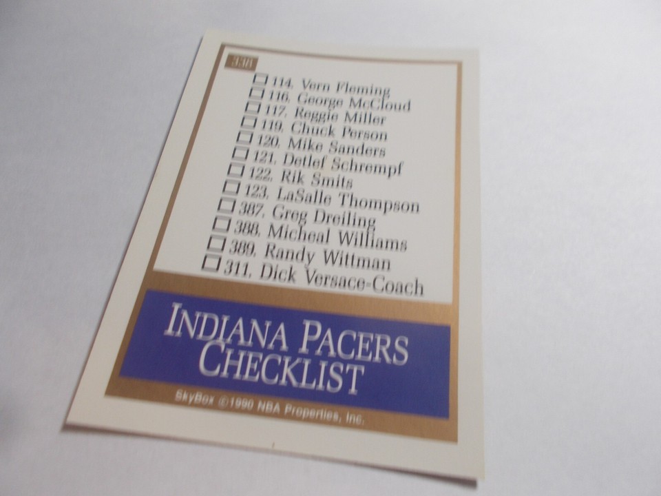 Indiana Pacers Team Checklist 1990 Skybox card 338 NM/M | eBay