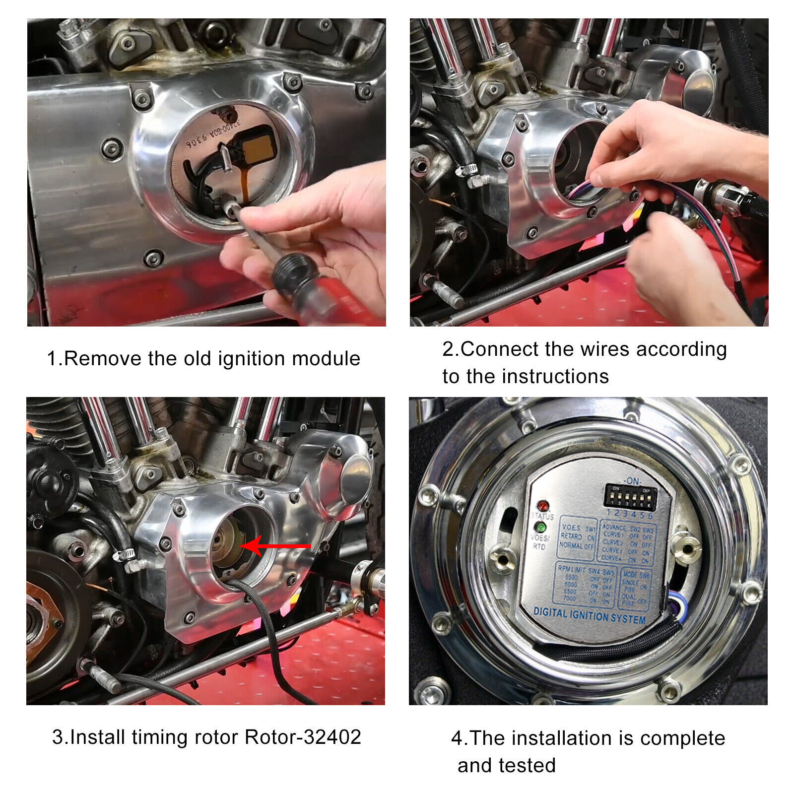 For Harley Dyna 2000i Programmable Single Fire Electronic Ignition ...