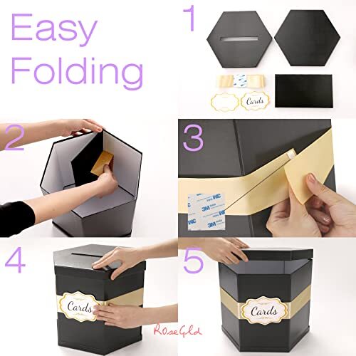 Card Box Card Receiving Box with Ribbon 14x12x12 Inches Elegant Card ...