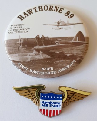 Hawthorne Air Fair Junior Pilot Kiddie Wing Plastic Pin Back +3in Metal ...
