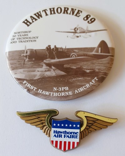 Hawthorne Air Fair Junior Pilot Kiddie Wing Plastic Pin Back +3in Metal ...