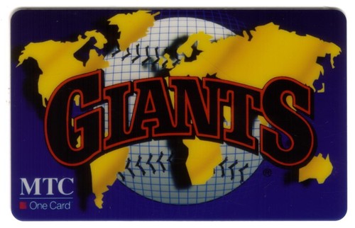 MTC One Card With Giants Baseball & World Map. Prototype. SPECIMEN ...
