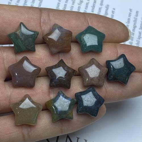10pc Wholesale Natural Indian agate carved mini star quartz crystal ...