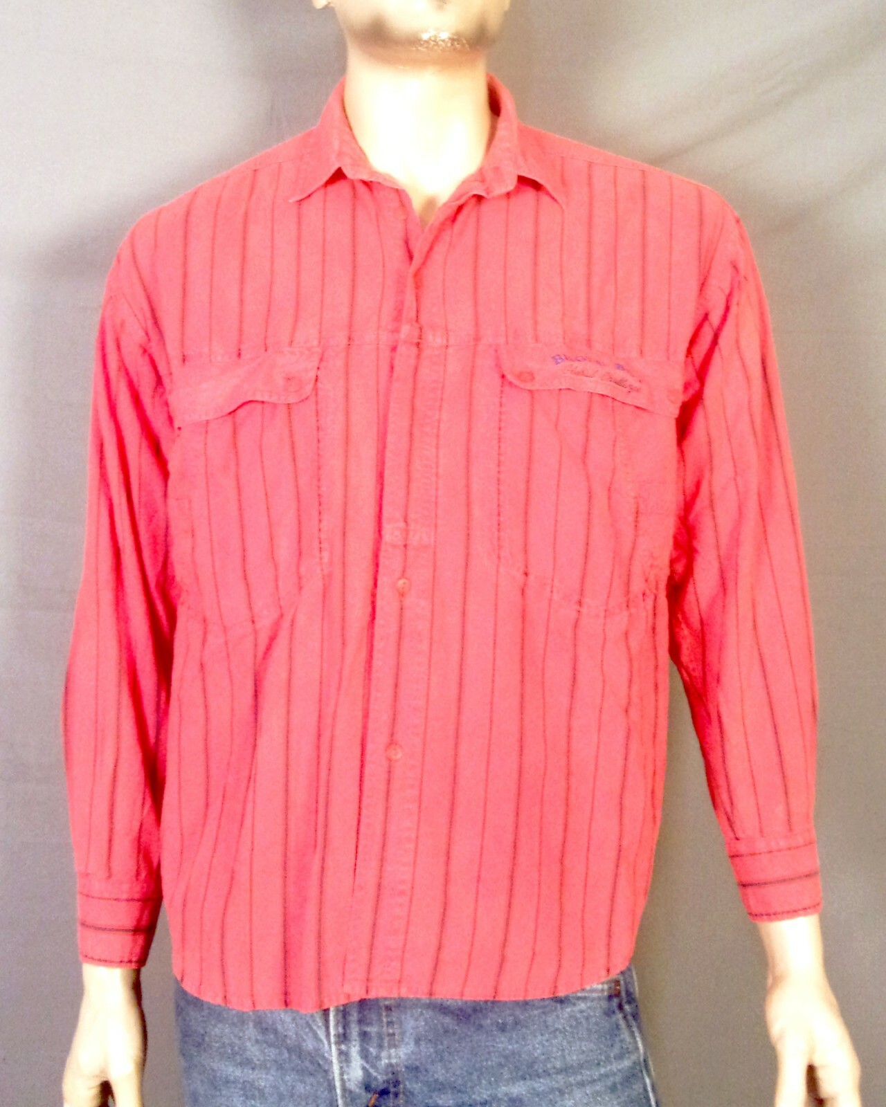vintage 80s 90s Bugle Boy LOUD Vibrant Neon Striped G… - Gem