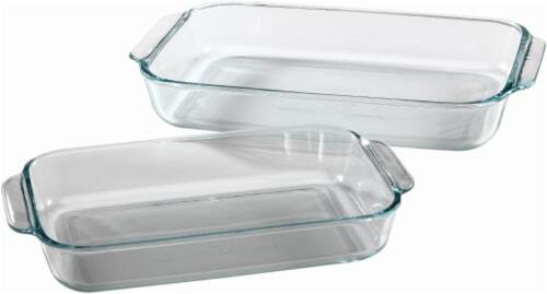 Pyrex Basics 2 Quart Glass Oblong Baking Dish, Clear 7 x 11 inch (Pack ...