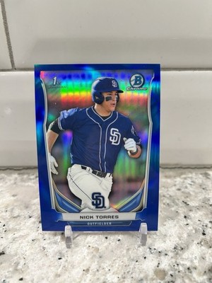 2014 Bowman Draft Chrome Nick Torres 1st Blue Refractor #/399 ⚾️ Padres ...