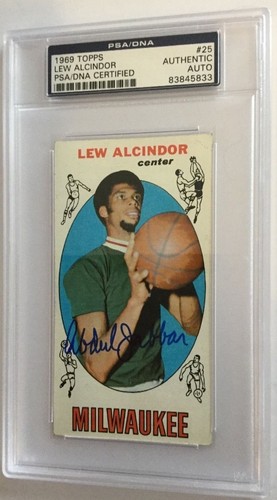 1969 Topps Kareem Abdul-Jabbar Lew Alcindor Signed Auto Rookie PSA/DNA ...