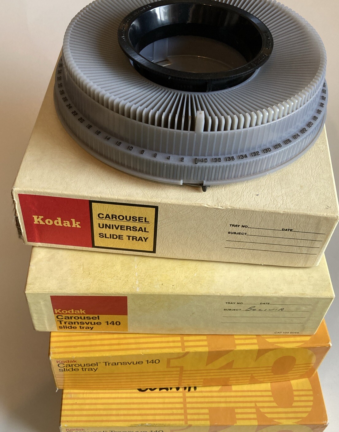 5 Vintage Kodak Carousel Transvue 140 Slide Tray in original box | eBay
