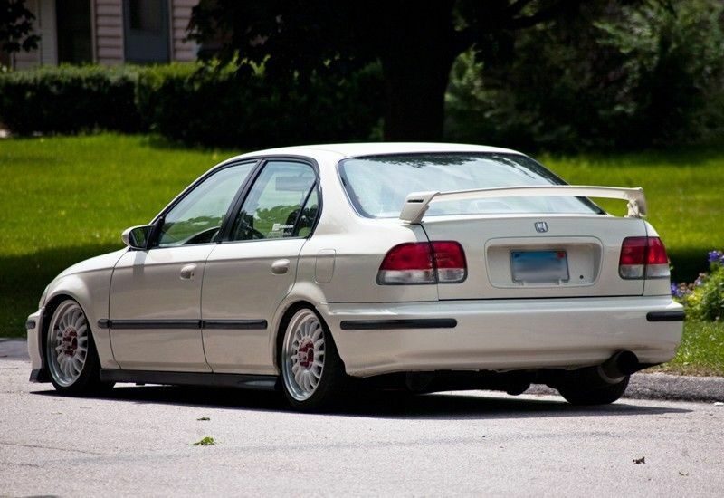 For 96-00 Honda Civic EK Sedan ABS Plastic MUGEN Style Rear Trunk Wing ...