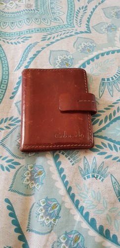COLORADO Small Brown Leather Card File Wallet Purse C14 | eBay