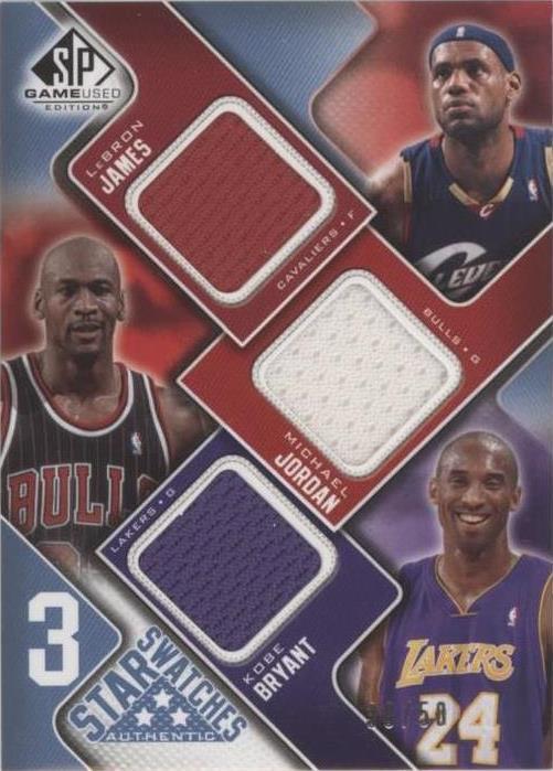 2009-10 SP Game Used - 3 Star Swatches LeBron James, Kobe Bryant ...
