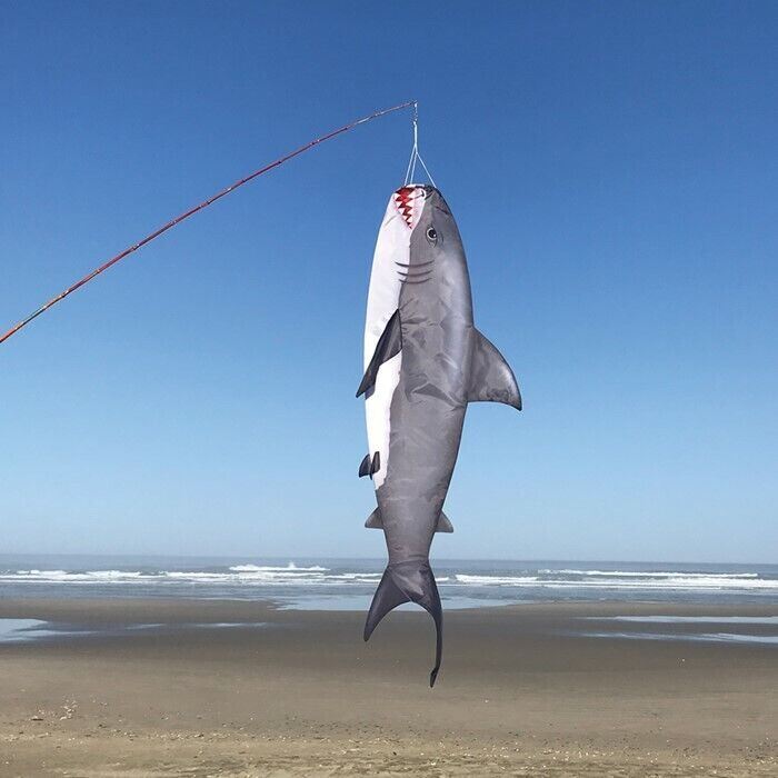 19.5" x 48" Large SHARK Windsock hanging wind garden décor – In the ...