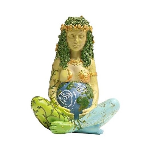 Mother Earth Statue, 7" Fertility Gaia Goddess Statue, Nature Pregnant ...
