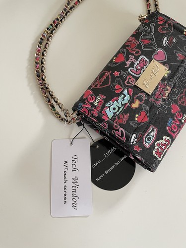 Tami Too! Graffiti Crossbody Tech Window Black and Red Women's Bag NWT ...