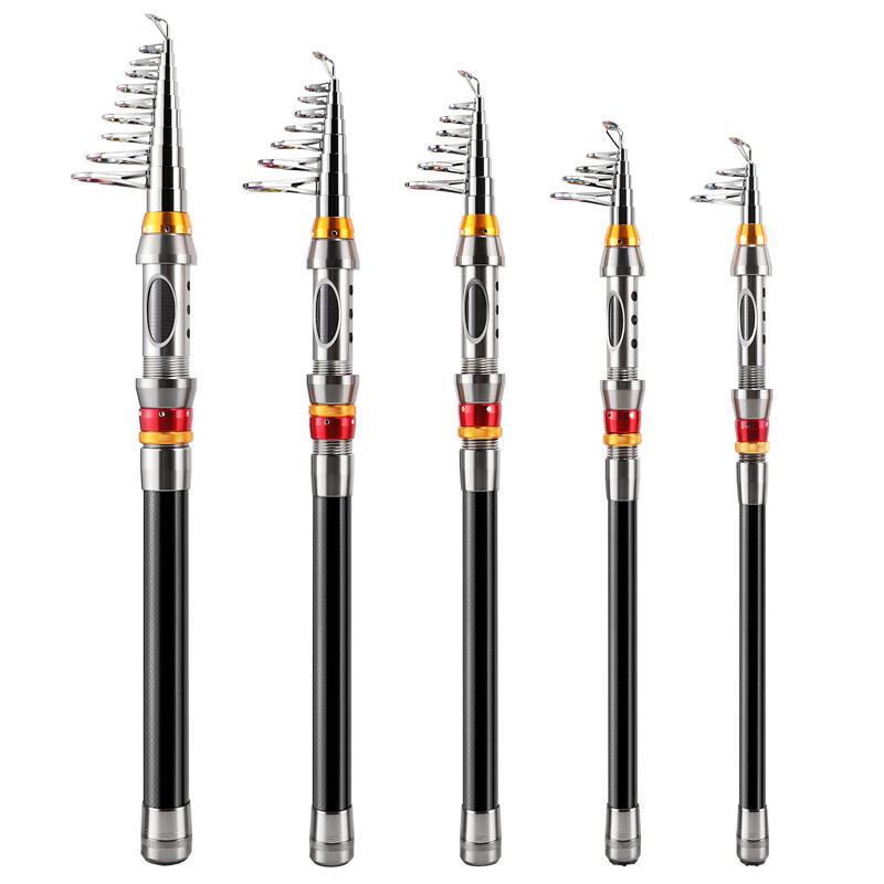 Fishing Pole Collapsible Rods Spinning Carbon Fiber Telescopic Fishing ...