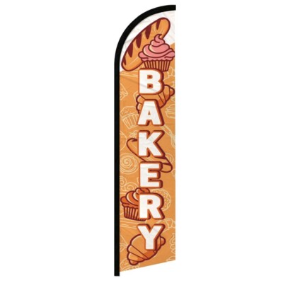 Bakery (White) Windless Advertising Swooper Flag Bakery Food Flag | eBay