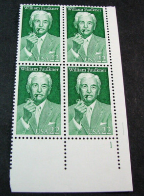 US Plate Block Stamp Scott# 2350 William Faulkner 1987 MNH L609 | eBay