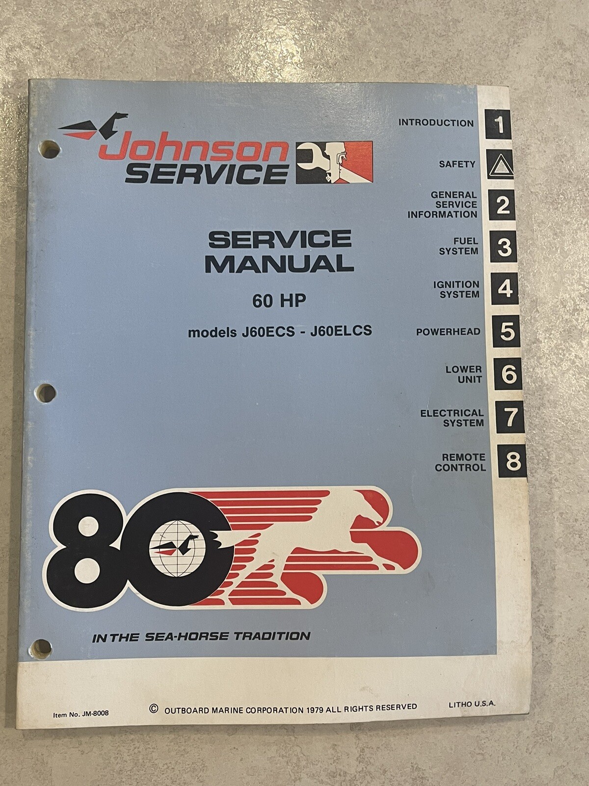 VINTAGE 1980 JOHNSON OUTBOARD 60 HP SERVICE MANUAL #JM-8008 | eBay