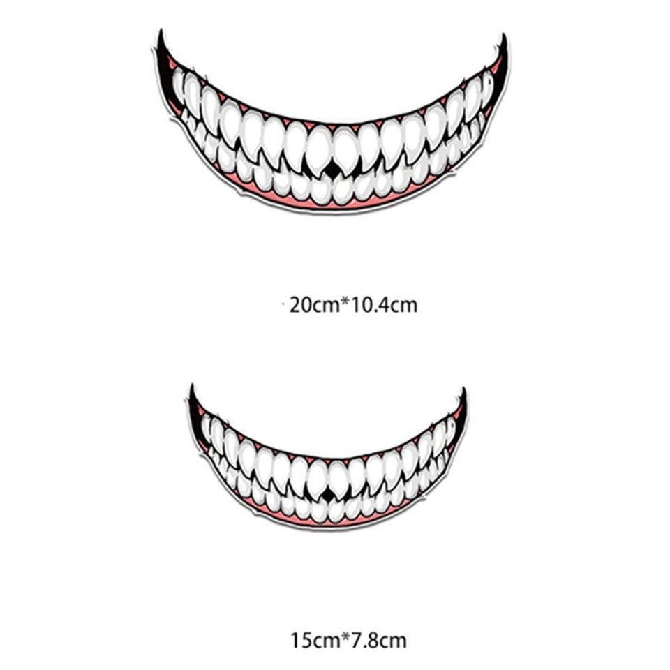 Motorcycle Helmet Sticker Evil Tooth Car Styling Decals Self Adhesive ...