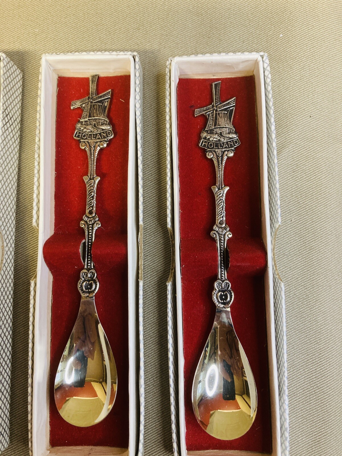 Lot of 4 Collectible Spoons Vintage Netherlands Holland Souvenir Boxed ...