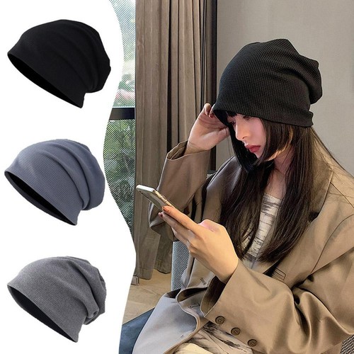 Solids Color Knitted Hat Thin and Versatile Knitted Hats Loose Style ...
